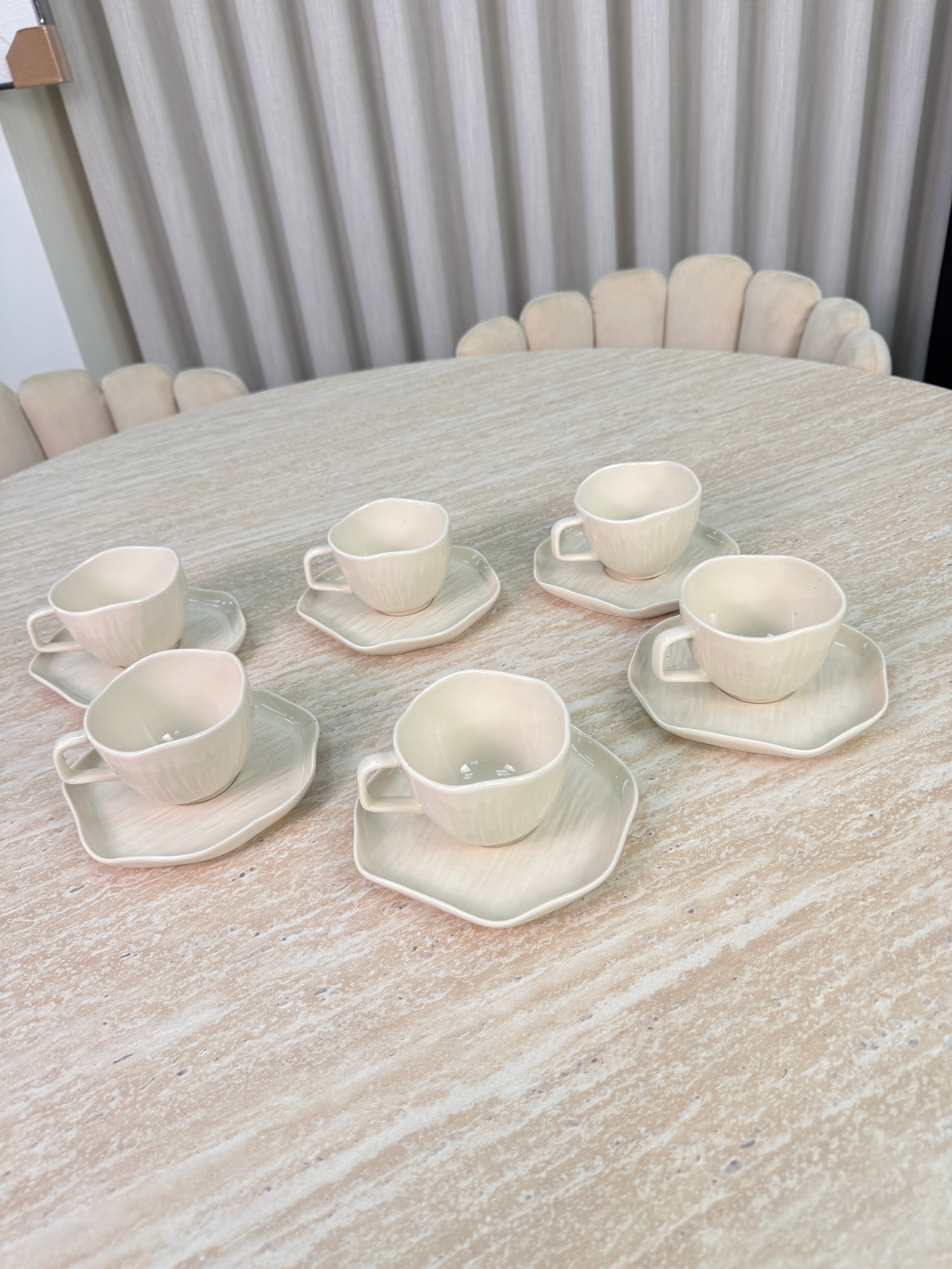 Linea Koffieset 12 Delig | 6 Persoons Beige - Cermico – LimanOnline.com ...