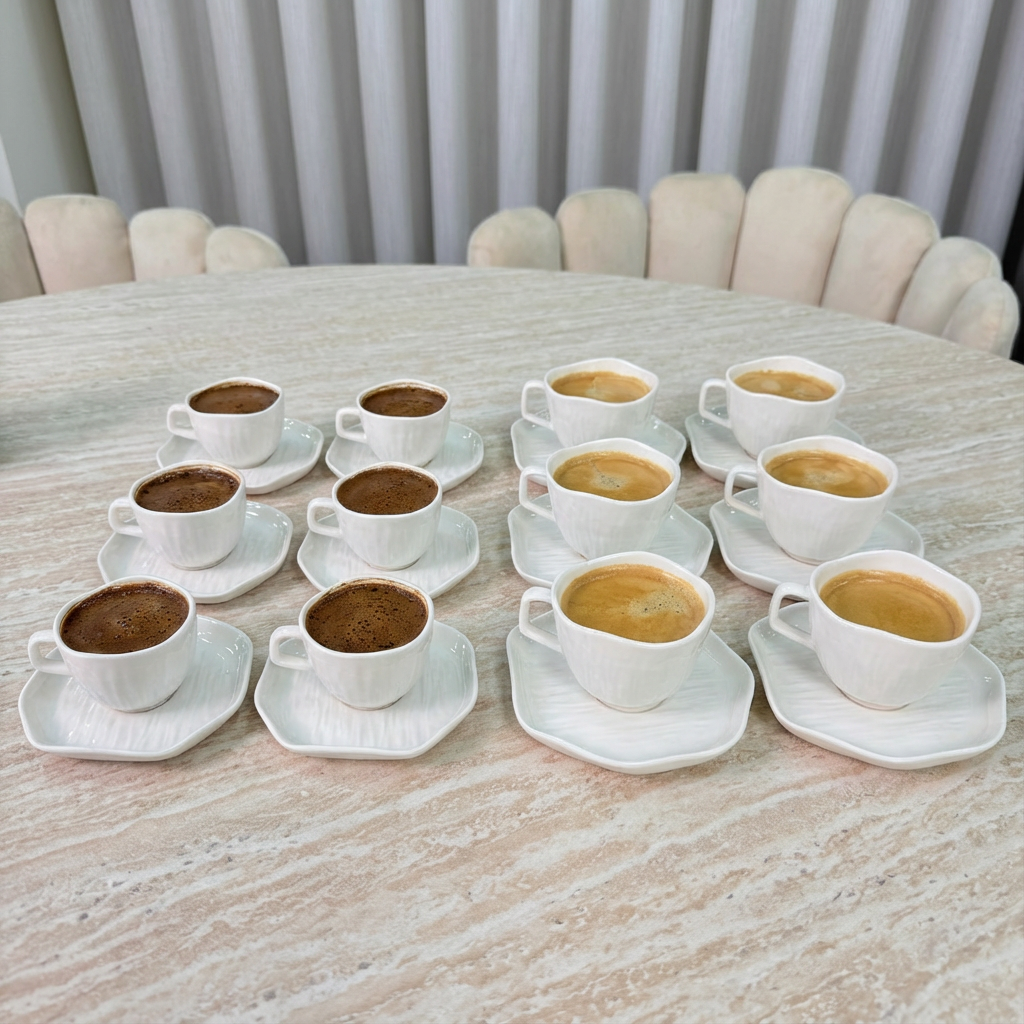 Linea Koffieset 12 Delig | 6 Persoons Wit - Cermico – LimanOnline.com ...